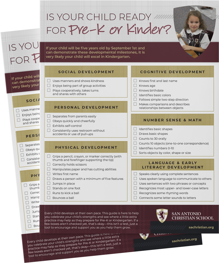 PreK and Kindergarten Readiness | San Antonio Christian School