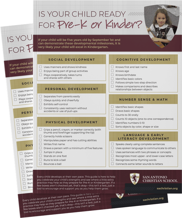 PreK and Kindergarten Readiness | San Antonio Christian School